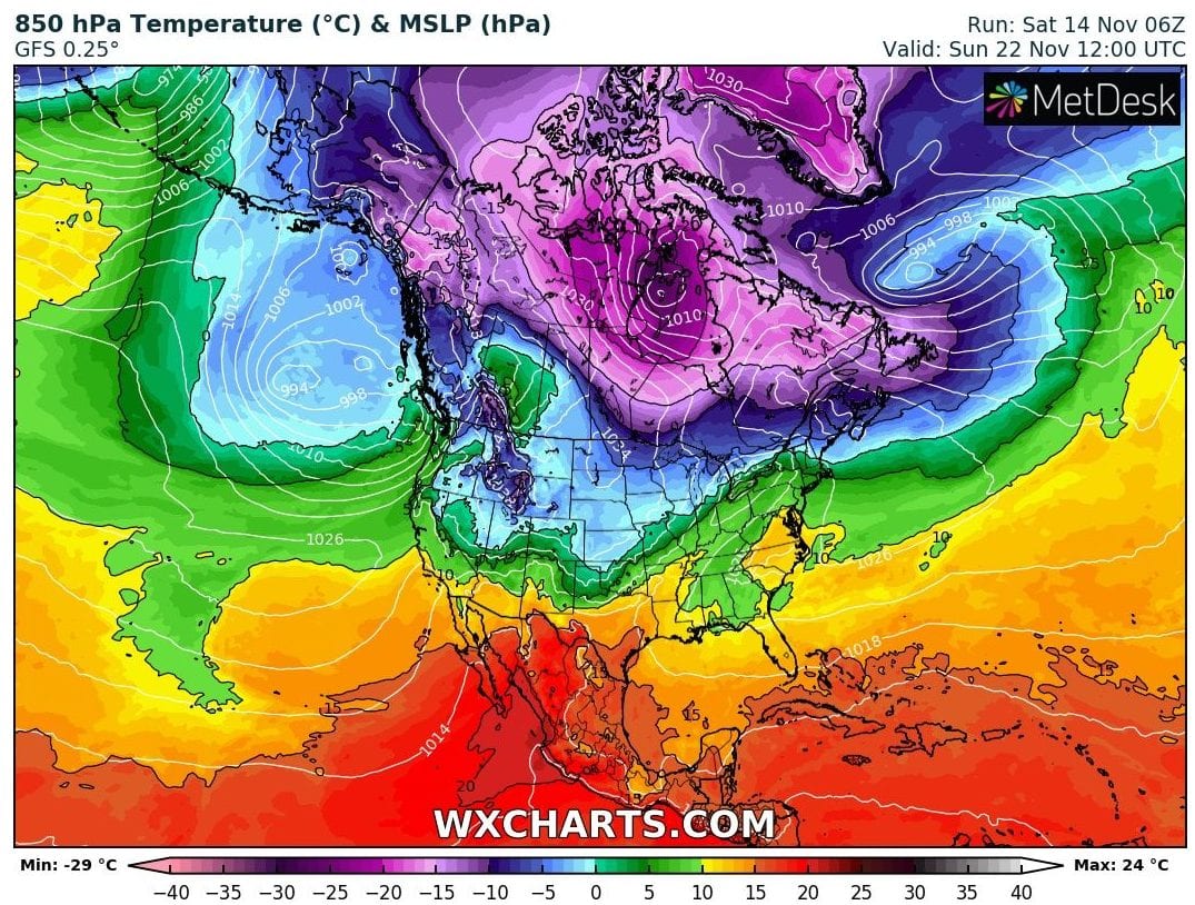 3 coldwaves in the USA until the end of November 2020 expected – mkweather